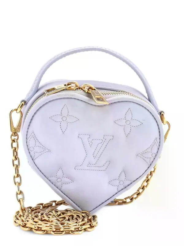 LOUIS VUITTON Pop My Heart Pouch Bag Bubblegram Leather Crossbody Bag - Purple