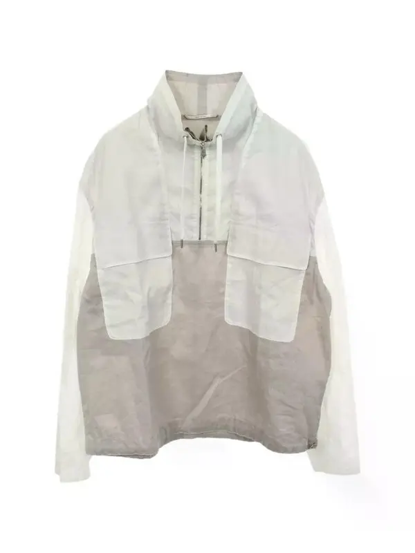 Hermès Half-zip Colour-block Pullover - White