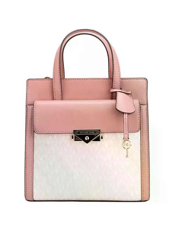 Michael Kors Monogram Logo Plaque Tote Bag - Pink