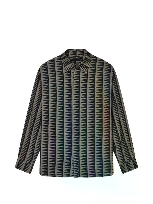 Emporio Armani Striped Long-sleeve Shirt - Black
