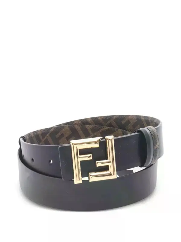 Fendi Round Ff Reversible Belt - Black