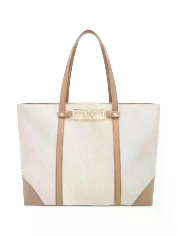 Armani Exchange Logo Plaque Tote Bag