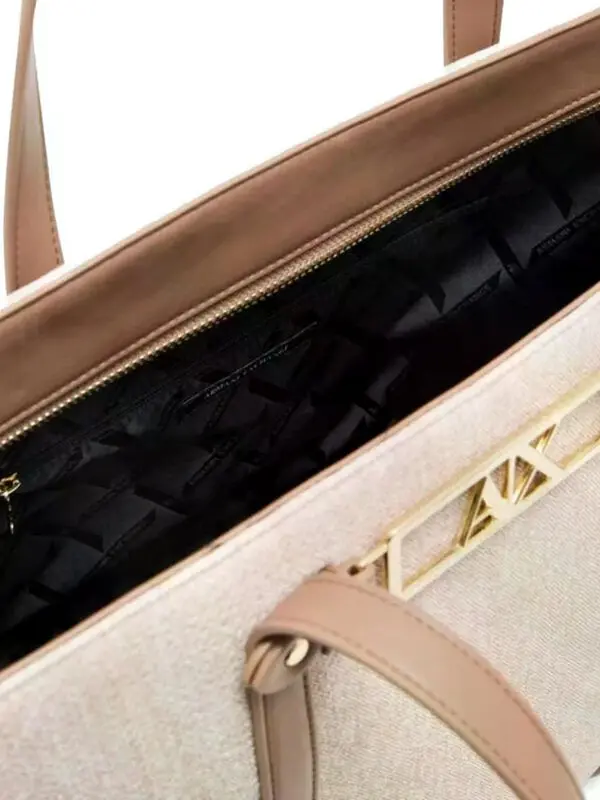 Armani Exchange Logo Plaque Tote Bag