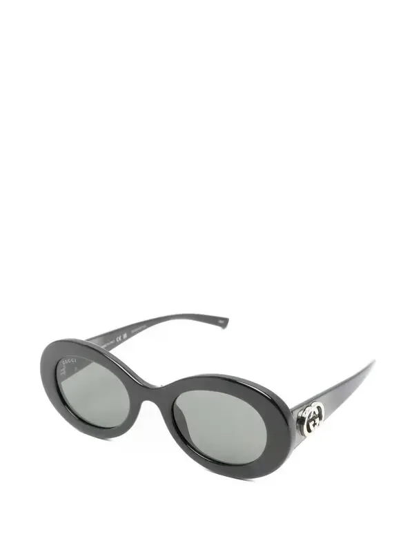 Gucci Round-frame Sunglasses With Interlocking G Detail - Black
