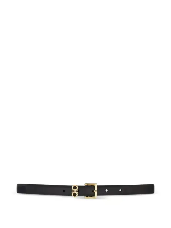 FERRAGAMO Leather Belt With Logo Plaque