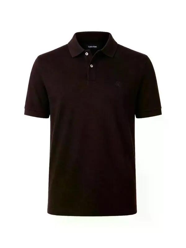 Calvin Klein Logo-embroidered Polo Shirt - Brown