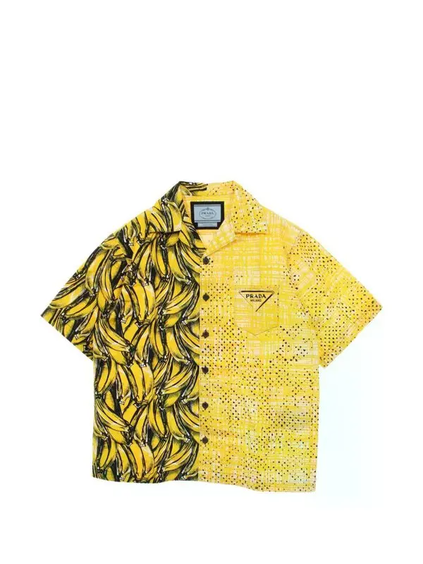 Prada 2010s Double Match Banana-print Shirt