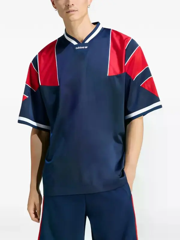 Adidas Mesh Panelled V-neck T-shirt - Blue