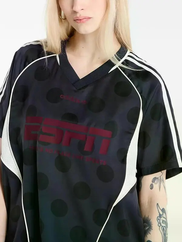 Adidas Polka-dot Mesh-panel T-shirt