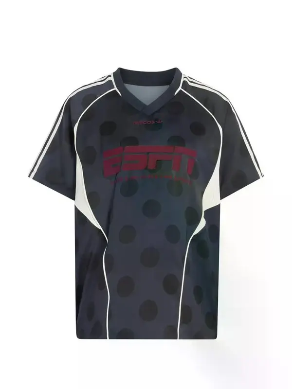 Adidas Polka-dot Mesh-panel T-shirt - Grey