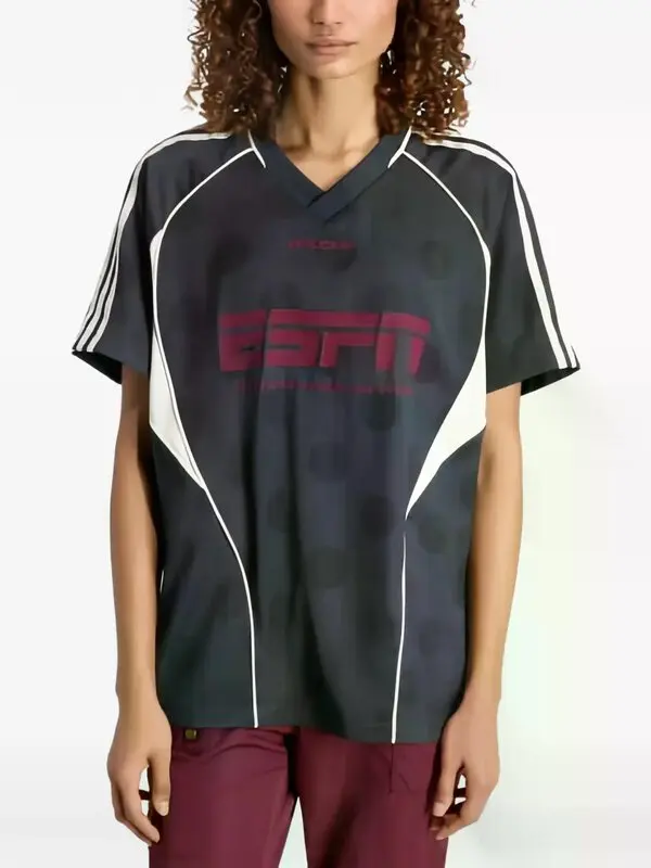 Adidas Polka-dot Mesh-panel T-shirt
