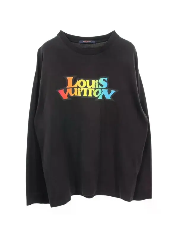 LOUIS VUITTON 2000s Fade Logo-print Long-sleeve T-shirt - Black