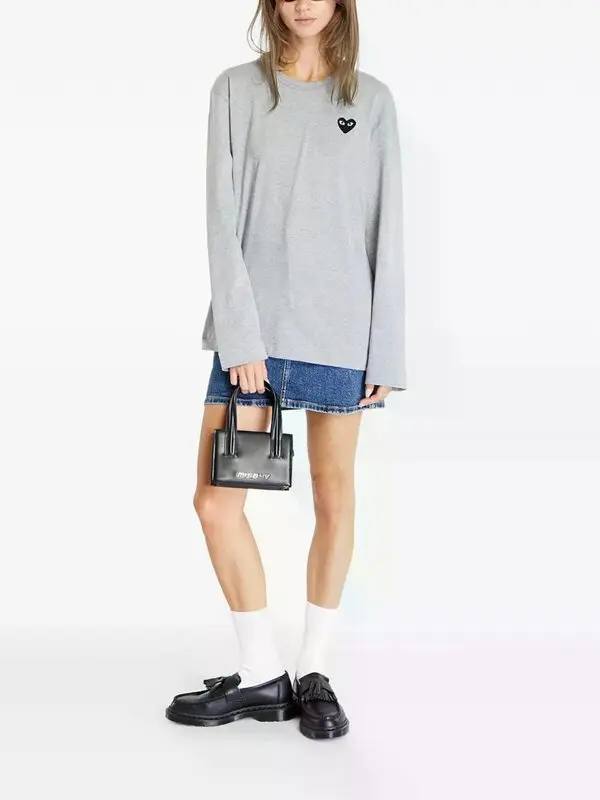 Play Comme Des Garcon Heart Logo Long-sleeve T-shirt - Grey