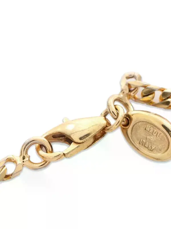 Celine Tone Curb Chain Bracelet With Carriage Motif