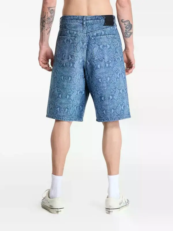 DAILY PAPER Snake-effect Laser-cut Shorts