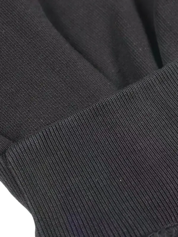 Balenciaga Logo Embroidered Hoodie - Black