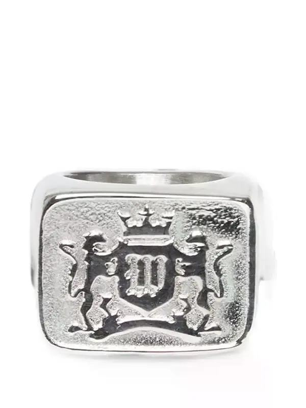 WASTED Engraved Crest Signet Ring