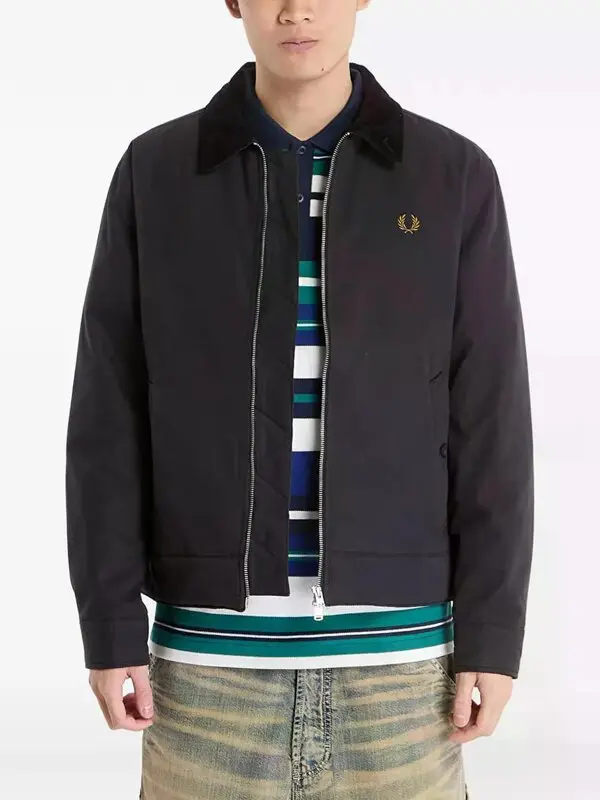 Fred Perry Corduroy Collar Bomber Jacket - Black
