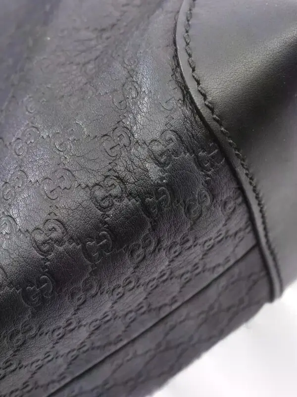 Gucci Leather Gg Supreme Tote Bag