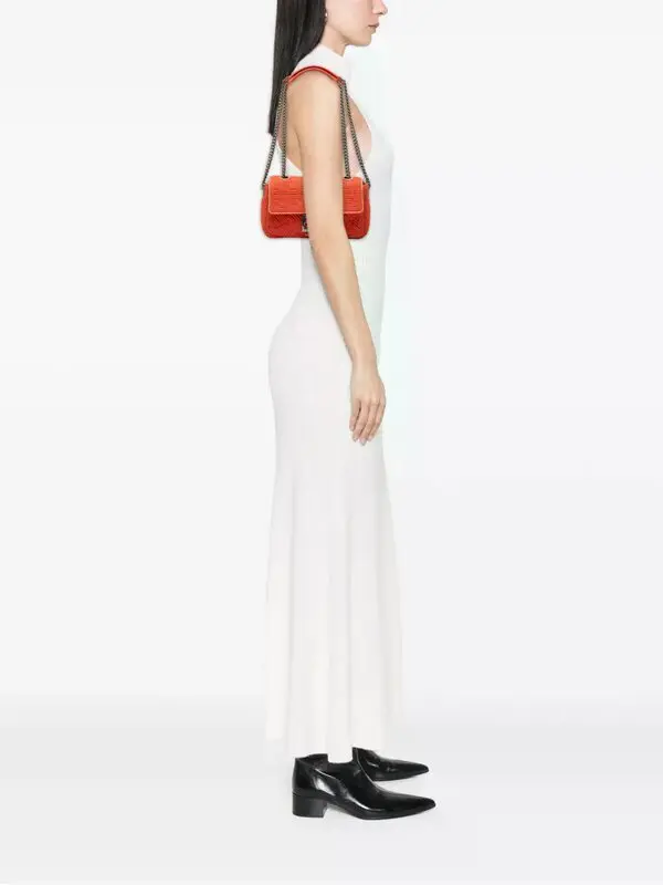 Fendi Zucca Embossed Technical Fabric Baguette Shoulder Bag