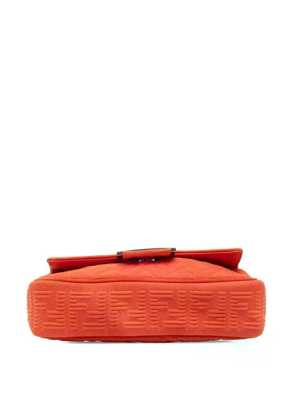 Fendi Zucca Embossed Technical Fabric Baguette Shoulder Bag