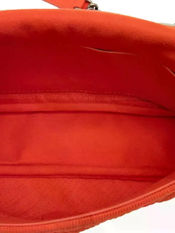 Fendi Zucca Embossed Technical Fabric Baguette Shoulder Bag