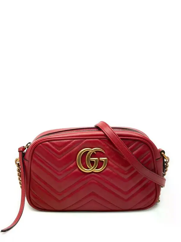 Gucci Gg Marmont Matelassé Leather Crossbody Bag - Red