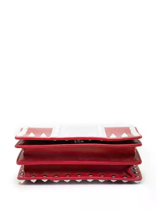 Valentino Garavani Colorblock Rockstud Wallet On Chain Crossbody Bag - Red