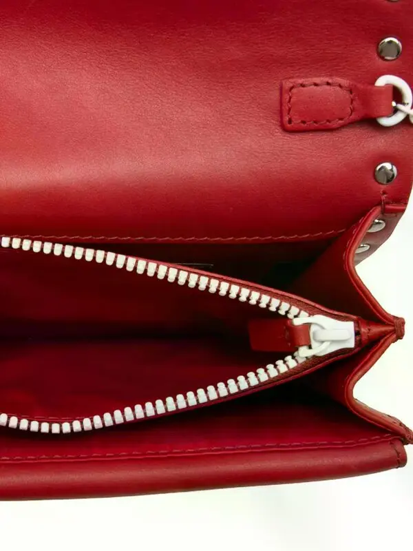 Valentino Garavani Colorblock Rockstud Wallet On Chain Crossbody Bag - Red