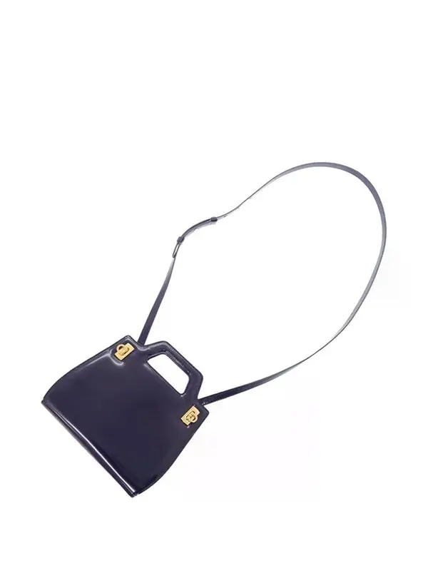 FERRAGAMO Mini Brushed Calfskin Wanda Top Handle Bag Satchel - Blue