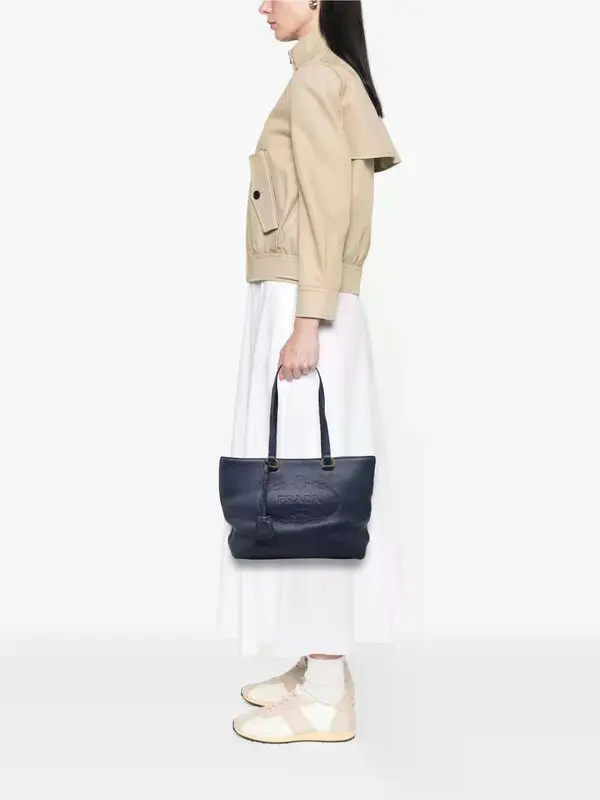 Prada Vitello Daino Canapa Logo Tote Bag