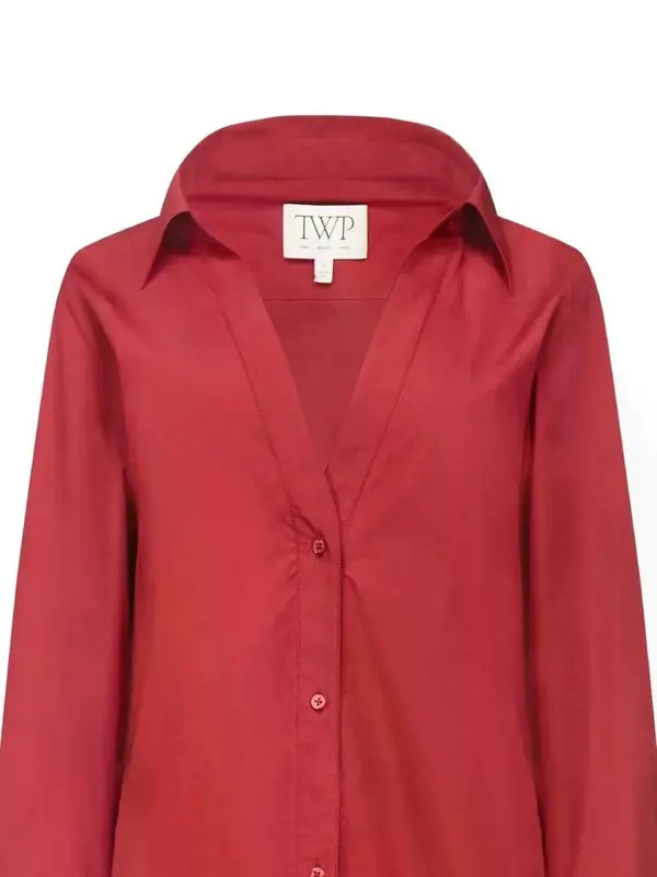 TWP V-neck Spread Collar Shirt