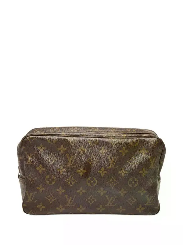 LOUIS VUITTON Monogram Trousse Toilette 28 Clutch Bag - Brown
