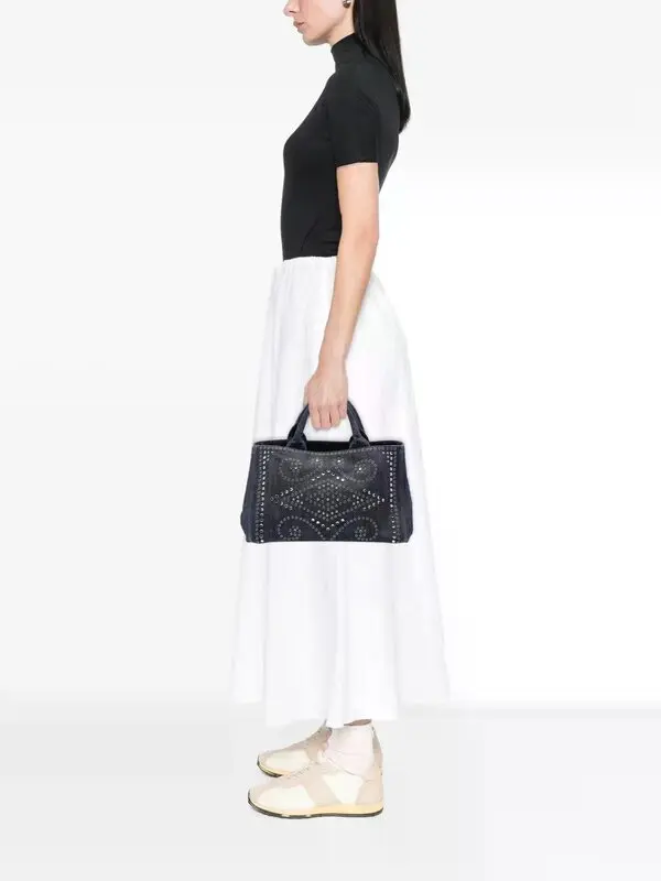 Prada Canapa Logo Studded Satchel