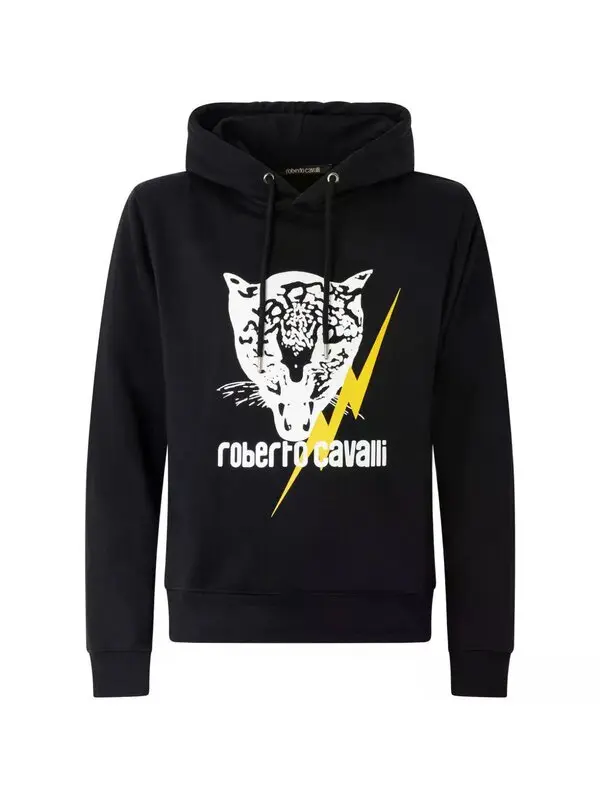 Roberto Cavalli Graphic Print Drawstring Hoodie