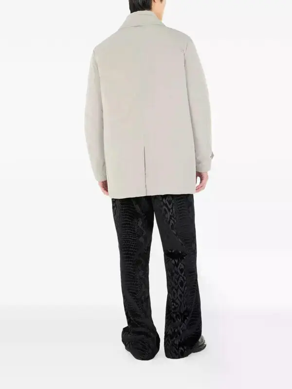 Roberto Cavalli Notched Lapels Padded Coat - Neutrals