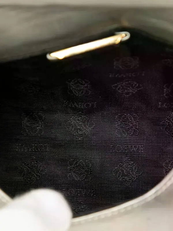 Loewe Metallic Leather Anagram Flower Handbag
