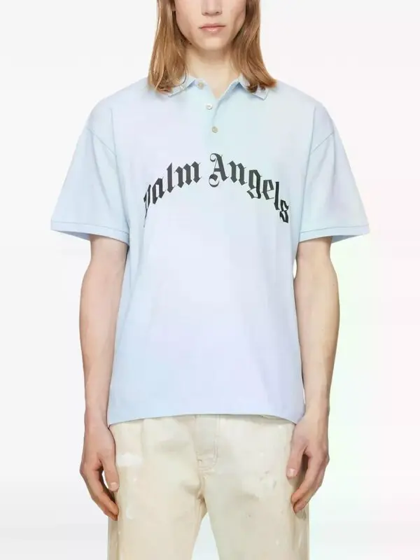 Palm Angels Curved Logo Polo Shirt