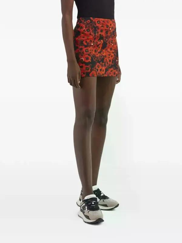 Roberto Cavalli Floral Print Zip-fastening Mini Skirt