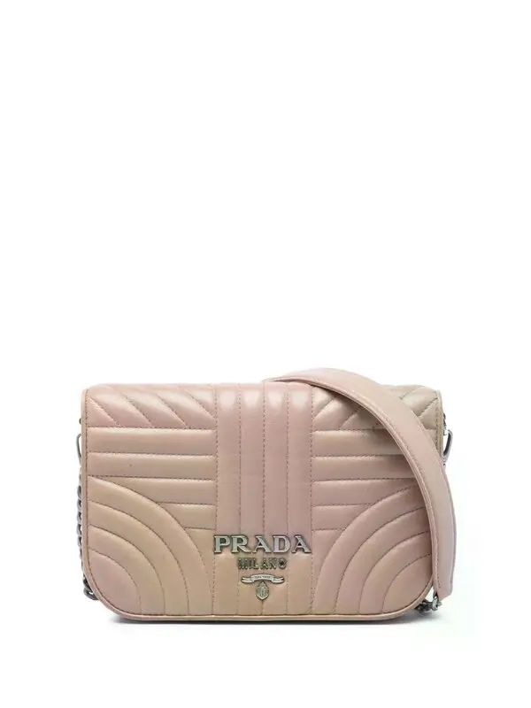 Prada Soft Calf Impunture Diagramme Mini Crossbody Bag - Brown