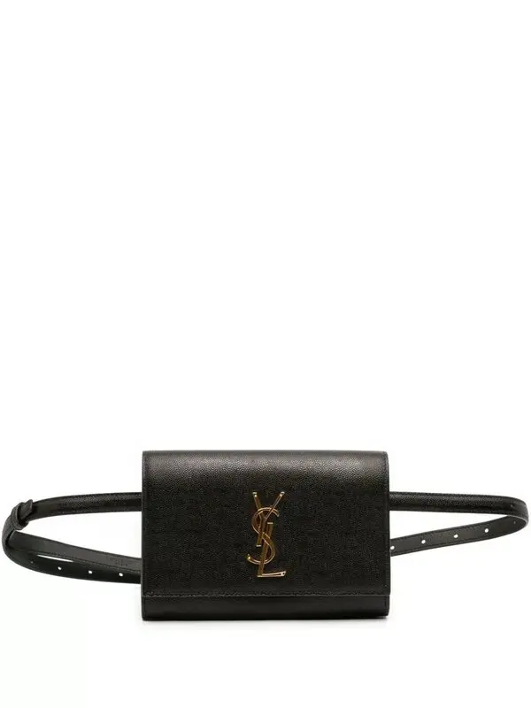 Saint Laurent Grain De Poudre Leather Belt Bag - Black