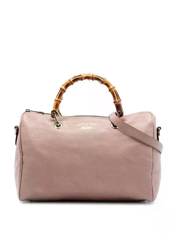 Gucci Bamboo Shopper Boston Bag Satchel - Brown