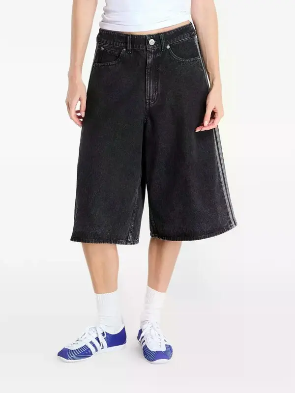 Adidas Firebird Side-stripe Denim Shorts