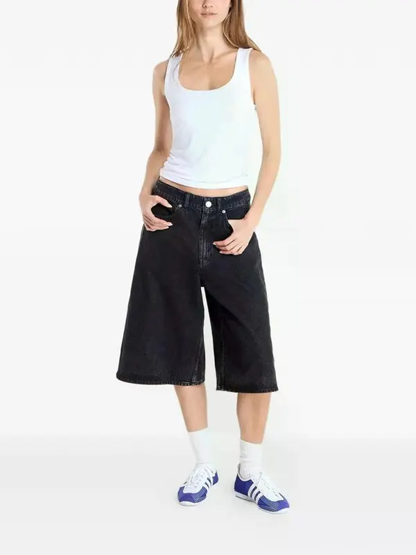 Adidas Firebird Side-stripe Denim Shorts