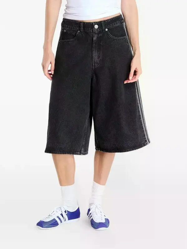 Adidas Firebird Side-stripe Denim Shorts