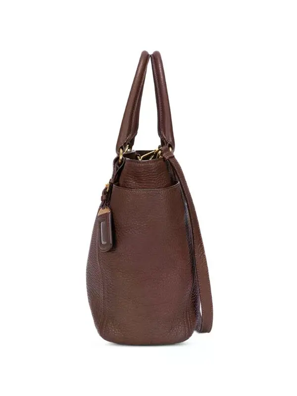 Prada Side-pocket Leather Tote Bag