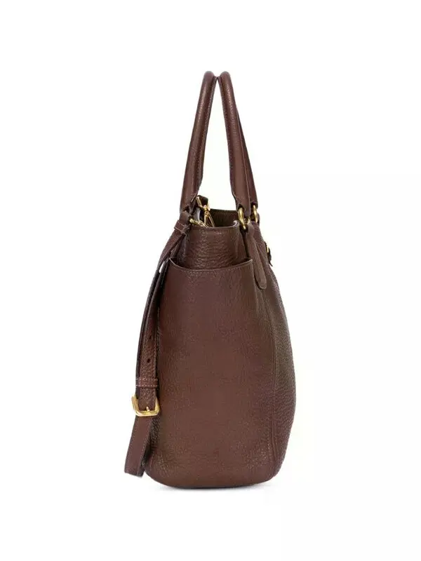 Prada Side-pocket Leather Tote Bag