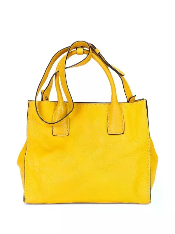 Prada Grained Leather Tote Bag - Yellow