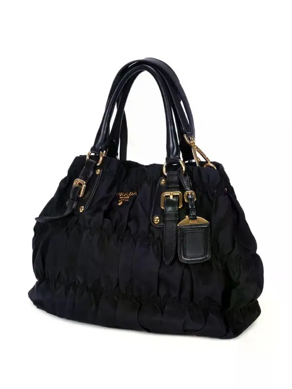 Prada Ruched Buckle Detail Tote Bag