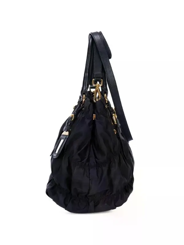 Prada Ruched Buckle Detail Tote Bag